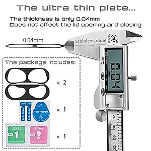 Johncase 2 Sets Dust Guard Sticker Compatible with AirPods Cases 3rd Generation (Black)