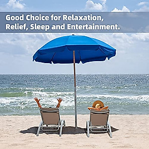 Domi Lounge Chair Set of 2, Aluminum Lounge Chairs for Outside with 5 Adjustable Positions, Chaise Lounge Outdoor for Pool, Garden, Beach, Camping, Backyard (Khaki)