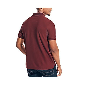 Nautica Men's Classic Short Sleeve Solid Polo Shirt, Royal Burgundy, XX-Large