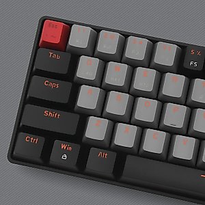 Qisan Mechanical Keyboard Gaming Keyboard Brown Switch 68-Keys Mini Design (60%) Gaming Wired Keyboard White Magicforce
