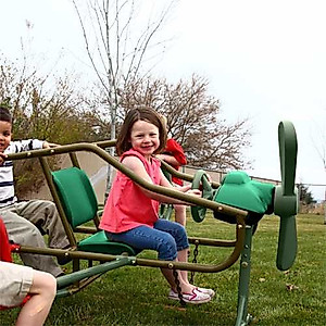 Lifetime 60054 Convertible Bench/Table, Faux Wood Construction & Ace Flyer Airplane Teeter Totter - Earthtone (90135)