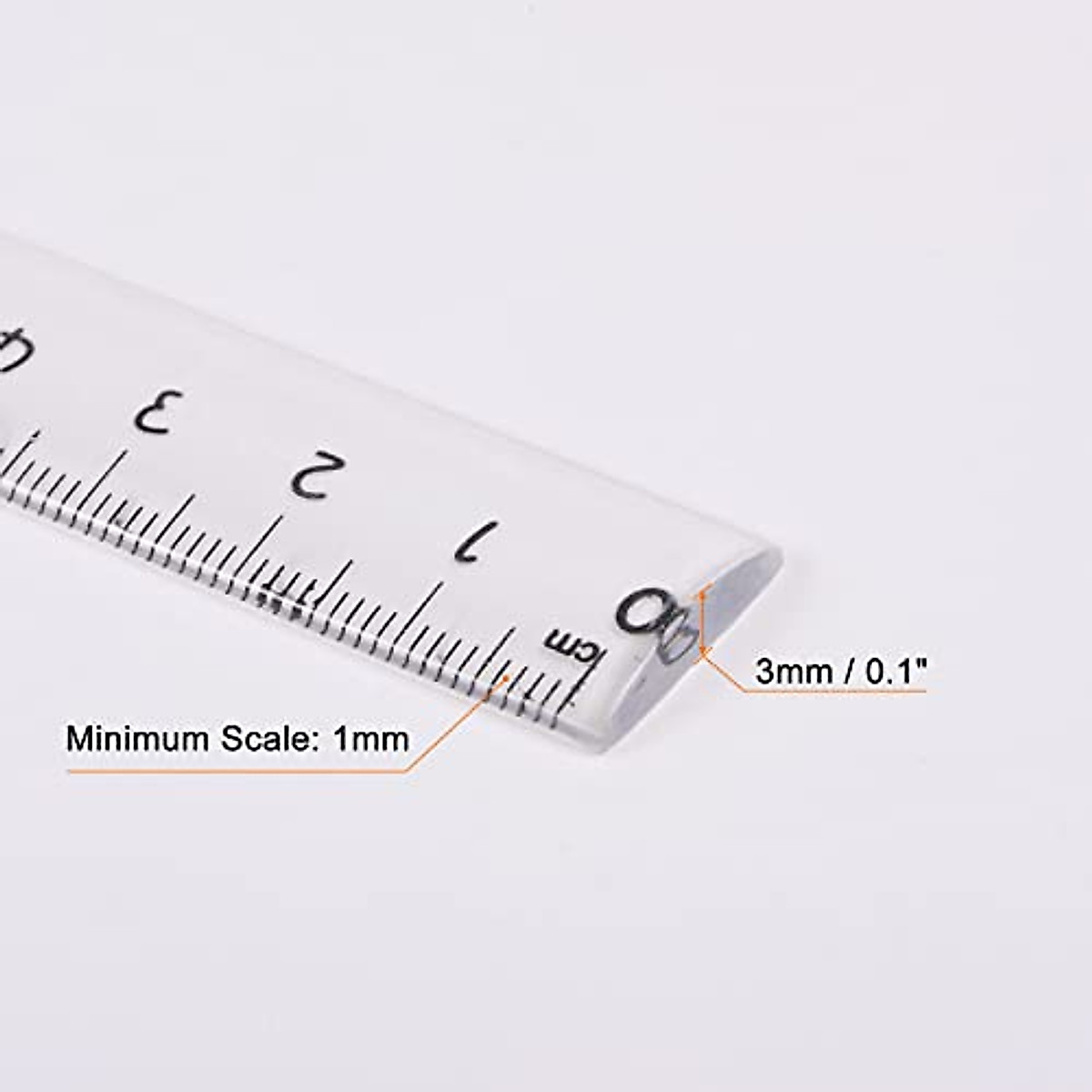 HARFINGTON 2pcs Straight Plastic Ruler 12cm Metric Plastic Clear Measuring Tool for Classrooms Home Office