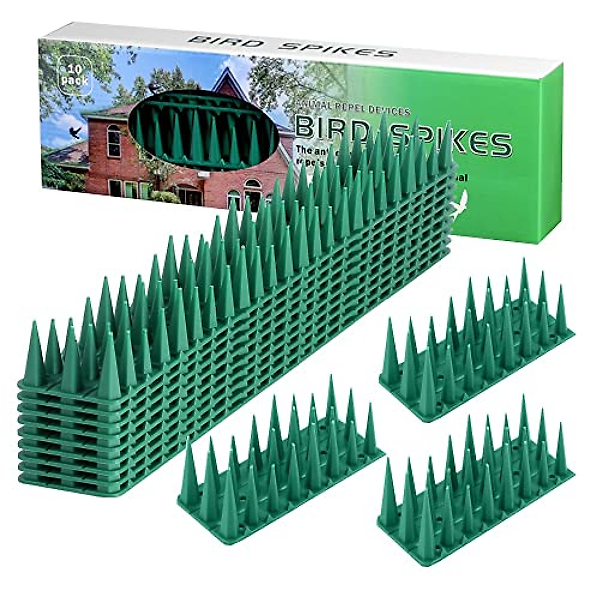 Anti Bird Spikes 10Pcs Plastic Pigeon Deterrent Spikes Cat Fence Spikes Bird Repellent Spikes, for Fence Windowsill Garden
