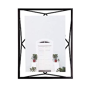 Umbra Prisma Picture Frame, 5x7 Metal Photo Display for Desk or Wall, 5" x 7", Black