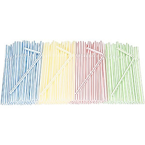 Flexible Plastic Straws Colored BPA-Free Disposable Bendy Straw 8" Long (200 Pack, Colorful)