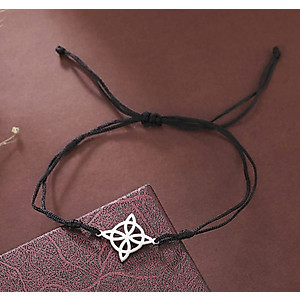 UNIFT Bracelet For Women Celtic Witch's Knot Magic Layered Bracelet Stainless Steel Charm Mystic Double Rope Bracelets Celtic Jewelry (silver, Stainless Steel)