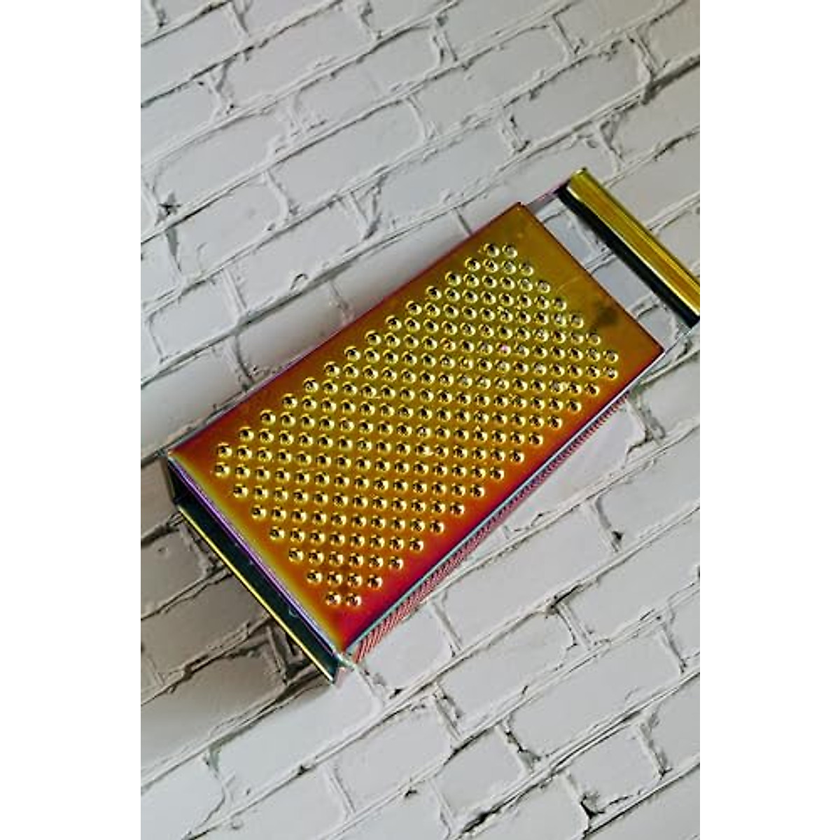 Large Stainless Steel 4 Sides Grater Slicer with Handle, Multifunctional Cutter Planing for Ginger, Garlic, Cucumbers, Carrots, Cheese, Potato, Ergonomic Design Kitchen Gadgets Accessories Gold