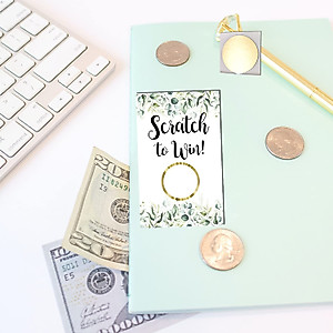 50 Greenery Scratch Off Game Cards, Greenery Lottery Tickets, Activities For Bridal Shower Activity, Baby Shower Raffle Ticket Reveal to Win Event Prizes.
