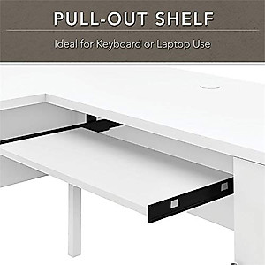 Bush Furniture Somerset 60W L Shaped Desk with Storage in White