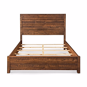 Grain Wood Furniture Montauk Solid Wood Bed, King Size, Rustic Walnut