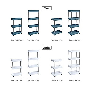 SHYPT Kitchen Trolley 3/4 Tier Bedroom Snacks Cart Bathroom Storage Rack with Wheels Househlod Standing Shelf (Color : A, Size : 1pcs)