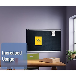 Quartet Embossed Bulletin Board, Hi-Density Foam, 72" x 48", Aluminum Frame, Black/Gray (B347A)