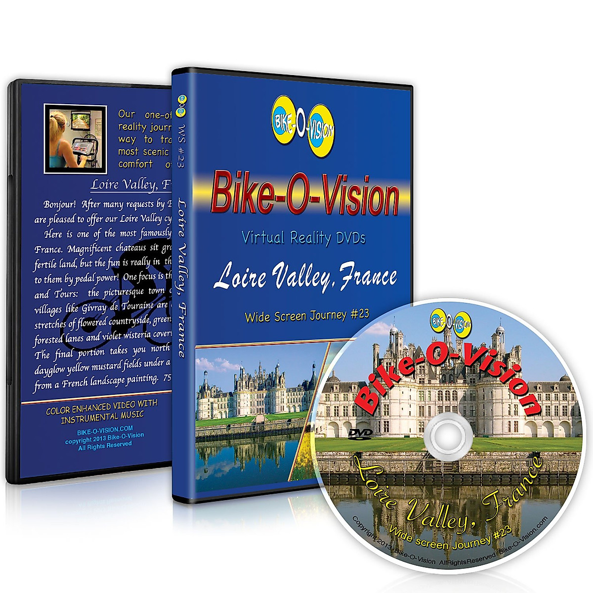 Bike-O-Vision - Virtual Cycling Adventure - Loire Valley, France - Perfect for Indoor Cycling and Treadmill Workouts - Cardio Fitness Scenery Video (Widescreen DVD #23)