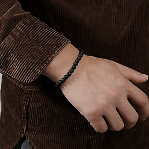 EACHAR 12Pcs 6MM/8MM Round Natural Stone Bracelets Beads Healing Crystals Quartz Y2K Stretch Bracelets for Women Men Girls Gifts Unisex (BE000002-1) (6MM)