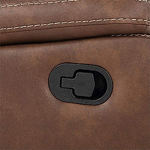 Steve Silver Katrine Brown Faux Leather Manual Reclining Loveseat