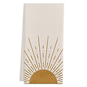 Abstract Boho Sun Sunset Sunrise Sunshine Kitchen Towels Tea Towels, 16 X 24 Inches Cotton Modern Dish Towels Dishcloths, Dish Cloth Flour Sack Hand Towel for Farmhouse Kitchen Decor,Boho Lovers Gifts