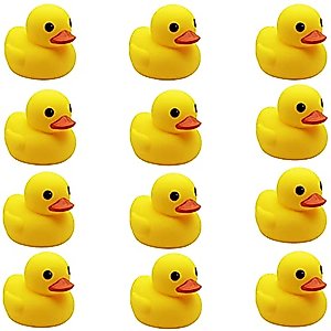 umbresen Yellow Rubber Ducks Preschool Bath Toys Bathtub Duckies Gift for Baby Shower Infants Toddlers Car Pool Float Halloween Adults Party Favors Carnival Decorations (Small Yellow 2.2''-12pcs)