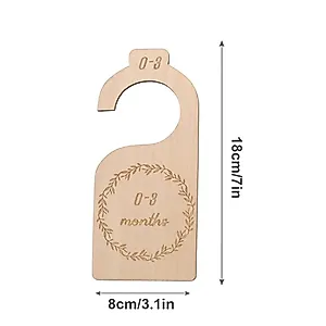 Baby Closet Size Dividers,Baby Closet Size Divider Wooden Baby Closet Organizers Hanging Closet Dividers from Newborn Infant to 24 Months for Home Nursery Baby Clothes(7 Pieces) (2)