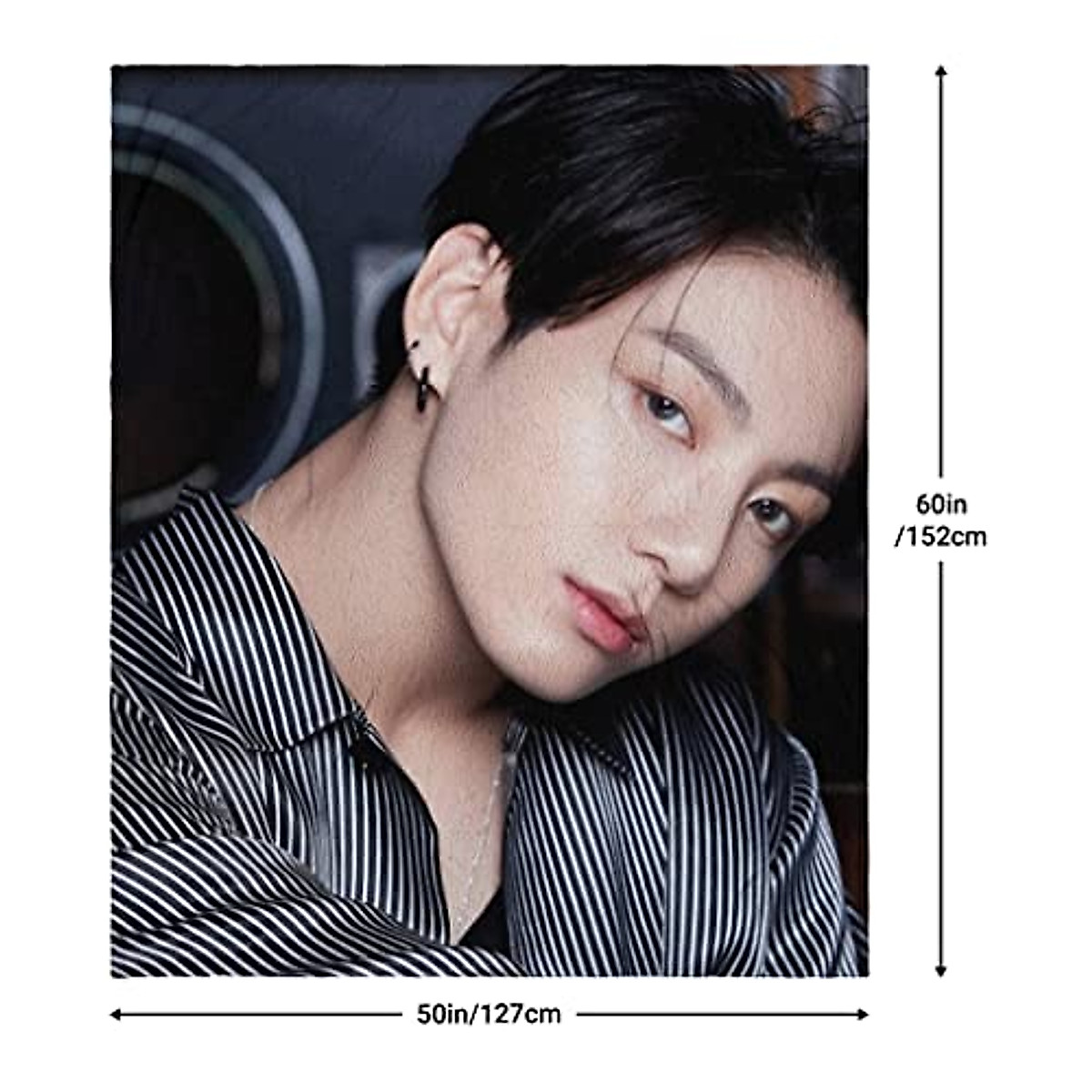 Gobits Kpop Blanket Korean Star Throw Blanket Idol Singer 50x60 Inch Anti-Pilling Flannel Ultra Soft Cozy Fleece Boys Fans Merchandise for Sofa Bed Girls Adults Gifts