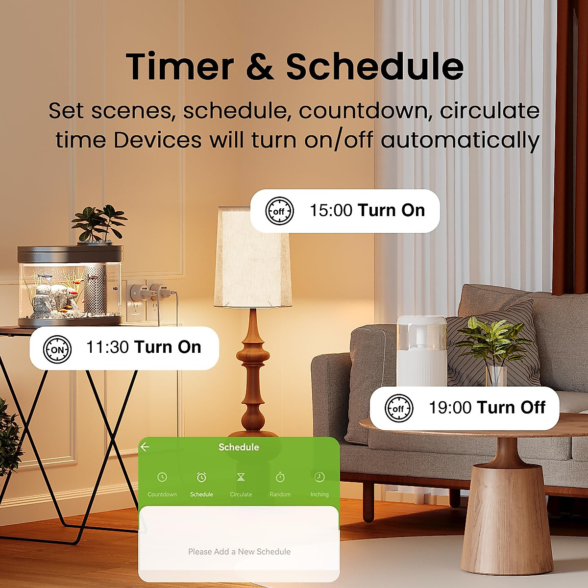 GHome Smart Mini Smart Plug, WiFi Plug Outlet Timer Smart Socket Works with Alexa and Google Home, APP Control, No Hub Required, ETL FCC Listed, 2.4GHz WiFi Only
