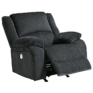 Signature Design by Ashley Draycoll Contemporary Power Rocker Recliner, Dark Gray