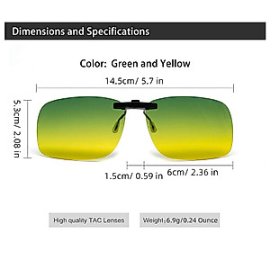 UpaClaire Night Driving Glasses Clip-On Polarized Glare-Free, High Definition Vision Super Light