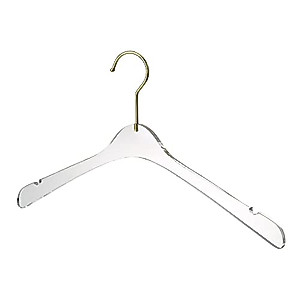 YBM Home Quality Acrylic Clear Hangers Made of Clear Acrylic for a Luxurious Look and Feel for Wardrobe Closet, Clothes Hangers Organizes Closet, Men, Gold, 4100-1