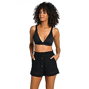 La Blanca Women's Beach Short Swimsuit Cover Up, Black//Seaside Covers, XL