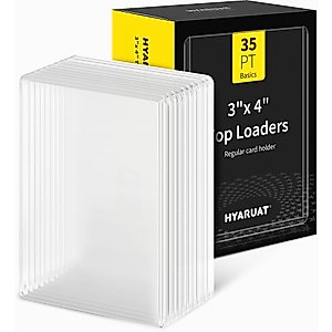 HYARUAT 3x4 Toploaders - 35pt Clear Top Loaders for Trading Cards, Card Protectors Hard Plastic with Protective Film, 25 Pack