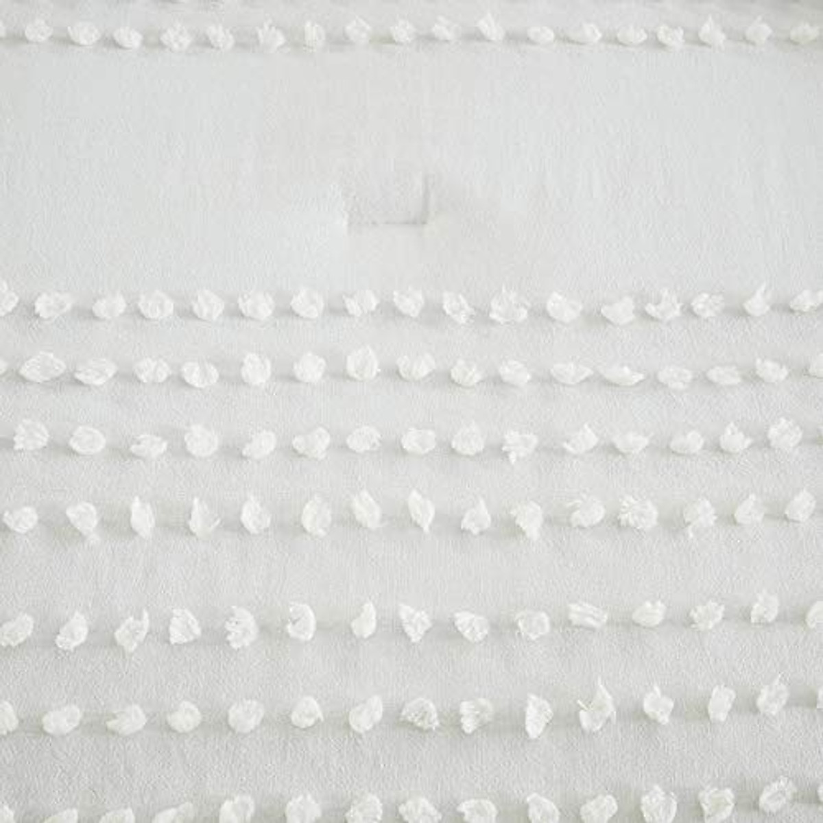 Comfort Spaces Cotton Comforter Set Jacquard Pom-Pom Tufts Design, Down Alternative, All Season Modern Bedding, Matching Shams, Full/Queen, Phillips, Ivory