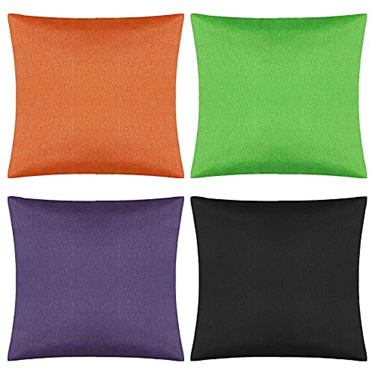 yeabwps Pack of 4 Decorative Outdoor Waterproof Throw Pillow Covers Square Garden Cushion Cases for Patio, Couch, Tent and Sofa, 18 x 18 Inches,(Orange, Black, Green, Purple)
