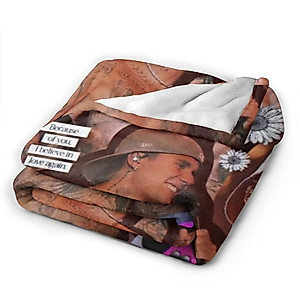 Justin Bieber Collage Blanket Soft Flannel Blanket Fleece Super Plush Soft Warm for Napping,Couch Chair,Living Room Singer Fans Gift 50x40 in