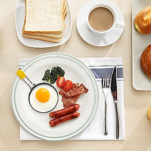 KLEINKITCH Egg Rings – 5 Piece Set of 2 Small and 2 Large Egg Molds for Frying Eggs with Oil Brush Plus Recipe EBook – Professional Portable Round Egg and Pancake Rings – 3 Inch and 4-Inch Sizes