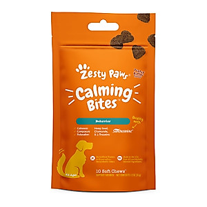 Zesty Paws Calming Chews for Dogs Peanut Butter, 10 Count, Pouch