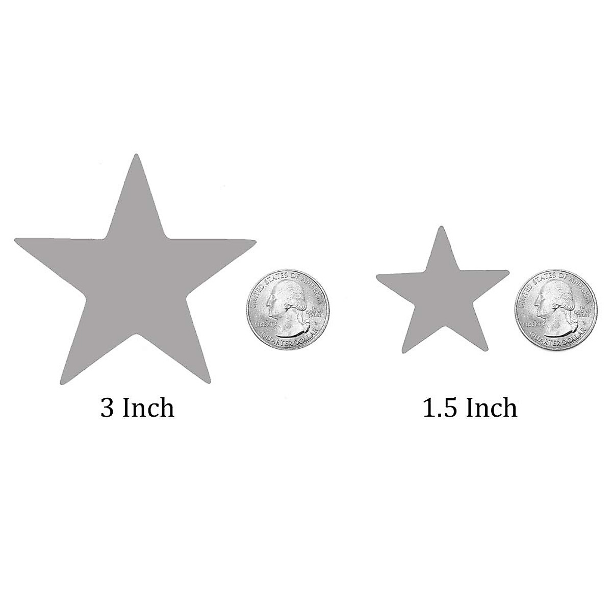 Playfully Ever After 1.5 and 3 inch Combo Size Stiff Felt Stars 46pc (White)