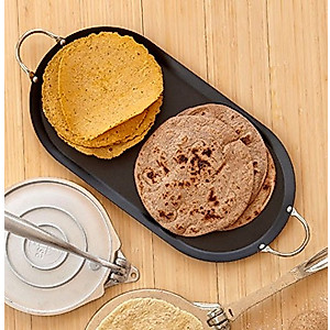 Imusa Oval Shaped Comal/Griddle, 17-Inch, black/silver