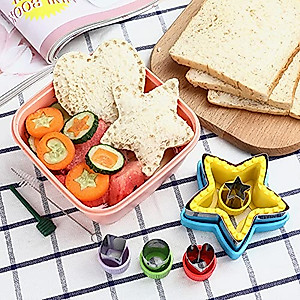 10pcs Stainless Steel Sandwich Cutter and Sealer Set for Kids, Star & Heart & Circle & Square Shape food Cutters,Cookie Cutters Vegetable Fruit Bread Biscuit Cutters for Kids Lunch and Bento Box
