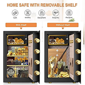 4.0 Cu ft Extra Large Heavy Duty Home Safe Fireproof Waterproof, Anti-Theft Digital Home Security Safe Box With Fireproof Document Bag, Fireproof Safe for Home Business Office Valuables