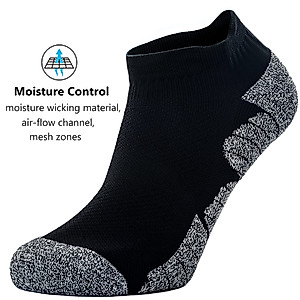 CWVLC Unisex Cushioned Compression Athletic Ankle Socks Multipack, 3-pairs Black, M (7.5-10 W US/ 6-8.5 M US)