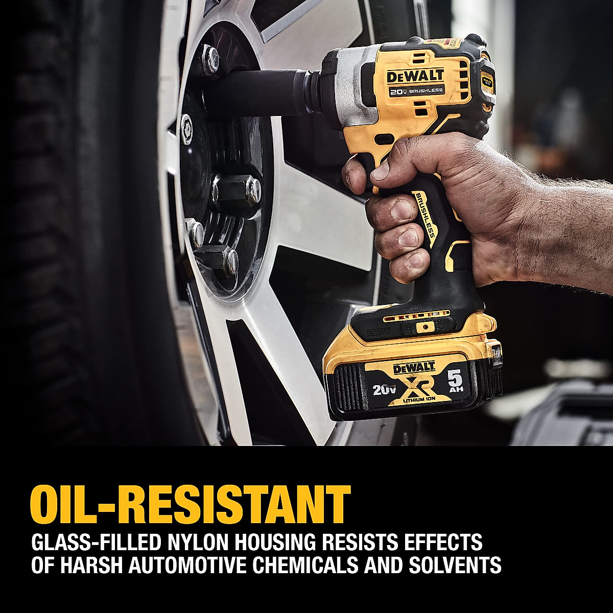 DEWALT DCF911P2 20V MAX* 1/2 in. Cordless Impact Wrench with Hog Ring Anvil Kit