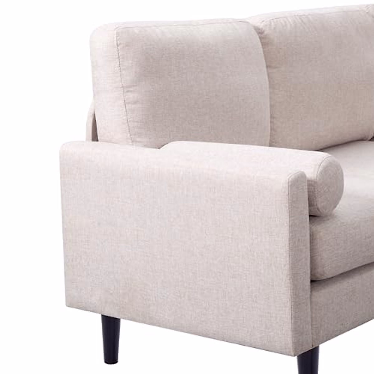 Eafurn L Shaped Sectional Sofa with Reversible Chaise Lounge, 3 Seater Convertible Corner Couch with Rubber Wood Legs, Modern Fabric Sofa&Couches for Living Room, Apartment and Small Space