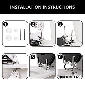 Angel Shield Toilet Seat with Zinc Alloy Hinges Quiet-Close Quick-Release Wood Molded UV Lid Easy Clean(Elongated,Black)