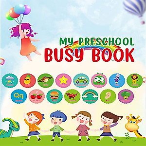 My Preschool Toys Gift for Kids & Toddlers Boy Girls,Reusable Waterproof Busy Book Quiet Book Activity Board Busy Educational Learning Toys Work Book(15 Themes-Style B)