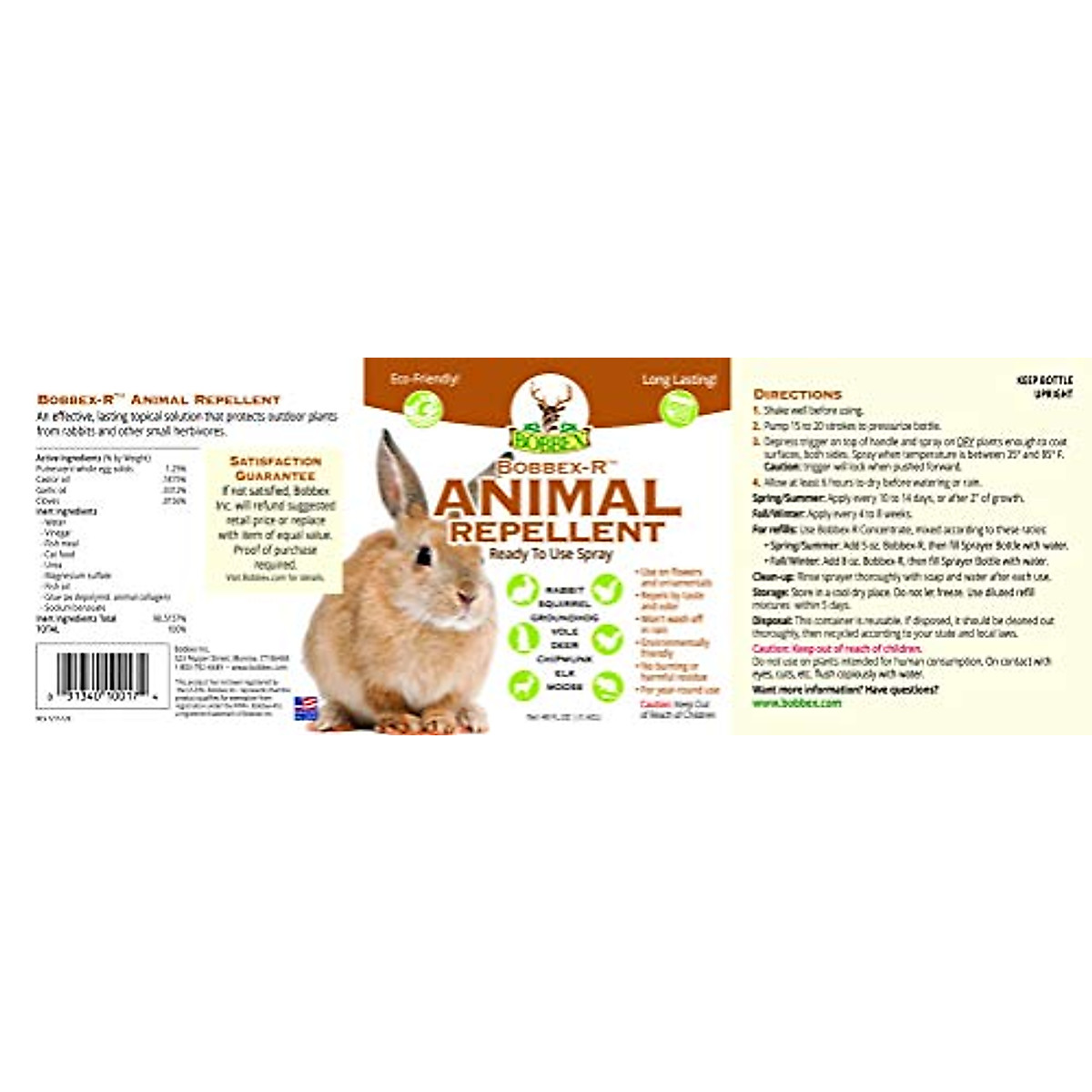 Bobbex Animal Repellent Ready-to-Use E-Z Pump Outdoor Rabbit, Squirrel, and Chipmunk Repeller Spray (48 oz.) 4V-LCOP-C4OP