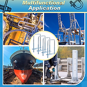 4 pcs Square U Bolt in Zinc U Bolt Zn, Industrial and Scientific Supplies U Bolts for Boat Trailer Tube, Rectangular Wood and Metal Objects (3/8'' x 3'' x 7'')