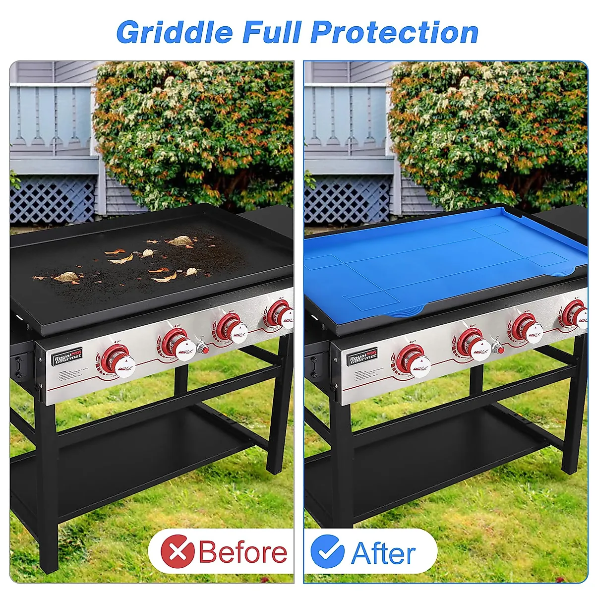 28" Silicone Griddle Mat for Blackstone Grill, Heavy Duty Food Grade Silicone Griddle Buddy Mat Top Cover for Blackstone Griddle Grill, Protect Griddle No Rust Dirt From Animal, Reusable Griddle Mat