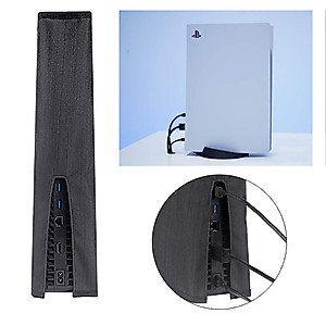 PS5 Nylon Comfortable Lining Dust Case, Anti-Scratch Waterproof Cover for Playstation 5 Digital Edition/Ultra HD Console (Ultra HD&Digital Edition, Black 4)