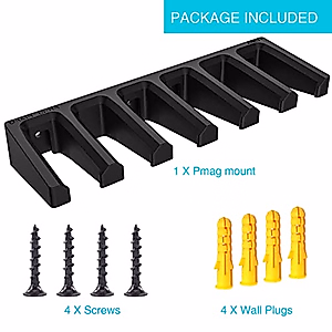 Solid ABS 6X Standard PMAG Wall Mount, Mag Holder, Home Magazine Storage Rack, 1 Pack