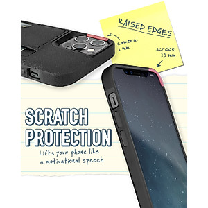 Smartish iPhone 12/12 Pro Wallet Case - Wallet Slayer Vol. 2 [Slim Protective Kickstand] Credit Card Holder (Silk) - Black Tie Affair