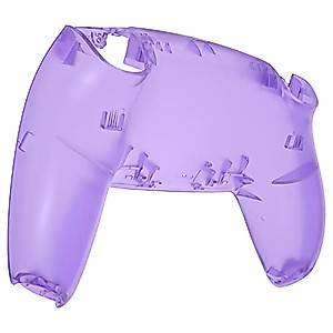 eXtremeRate Full Set Shell with Buttons Touchpad Cover, Clear Atomic Purple Custom Replacement Decorative Trim Shell Front Back Plates Compatible with p s 5 Controller BDM-030 BDM-040 BDM-050